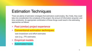 SE - Lecture 11 - Software Project Estimation.pptx