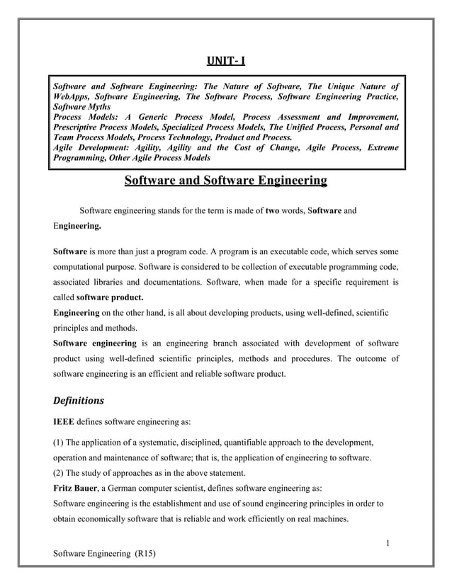 Software Engineering notes with all diagrams | PDF