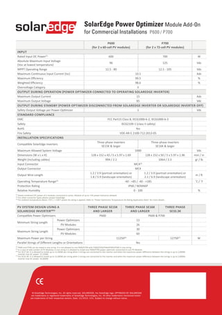 Commercial Power Optimiser Datasheet | PDF