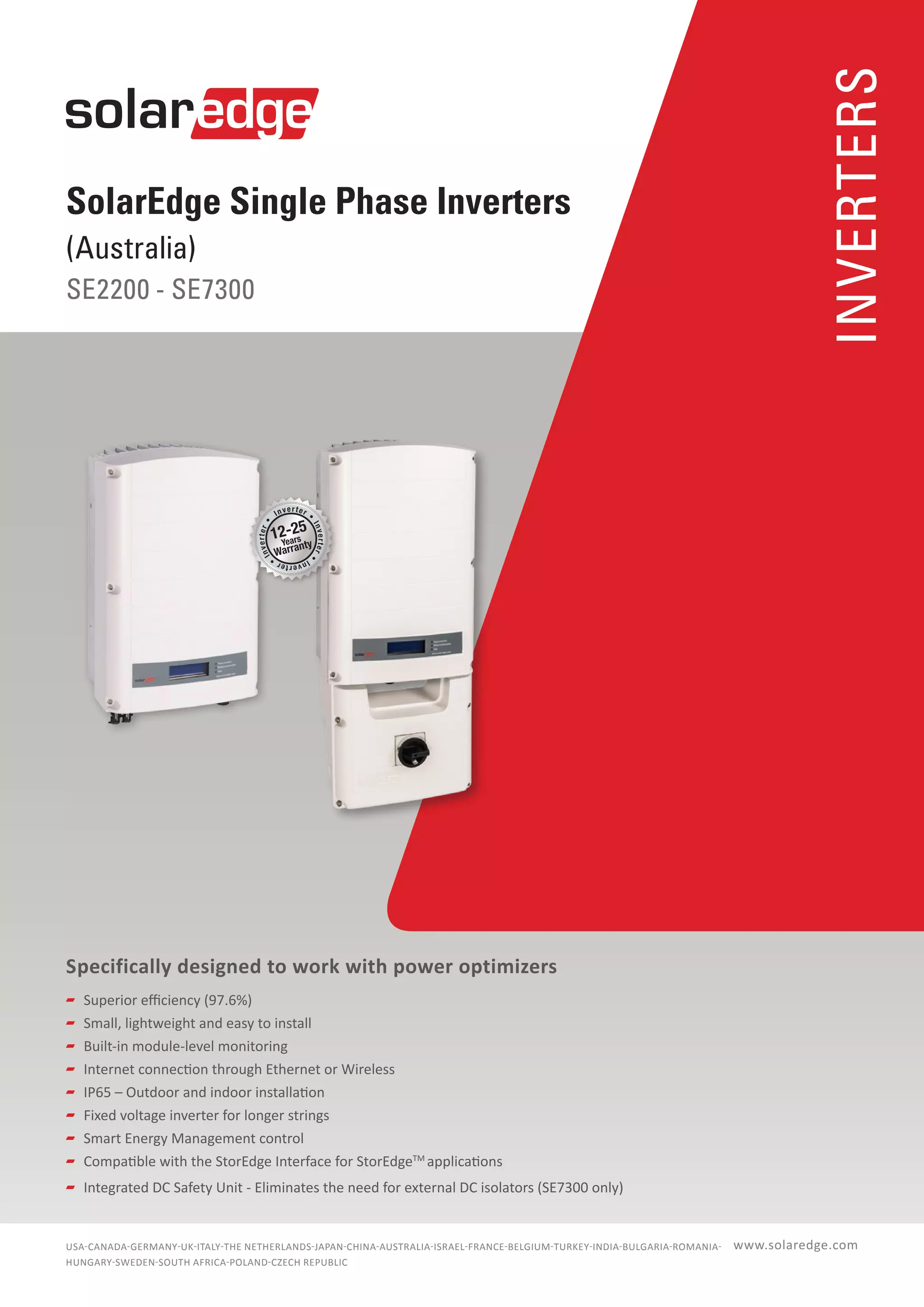 Solar Edge Single Phase Inverter | PDF