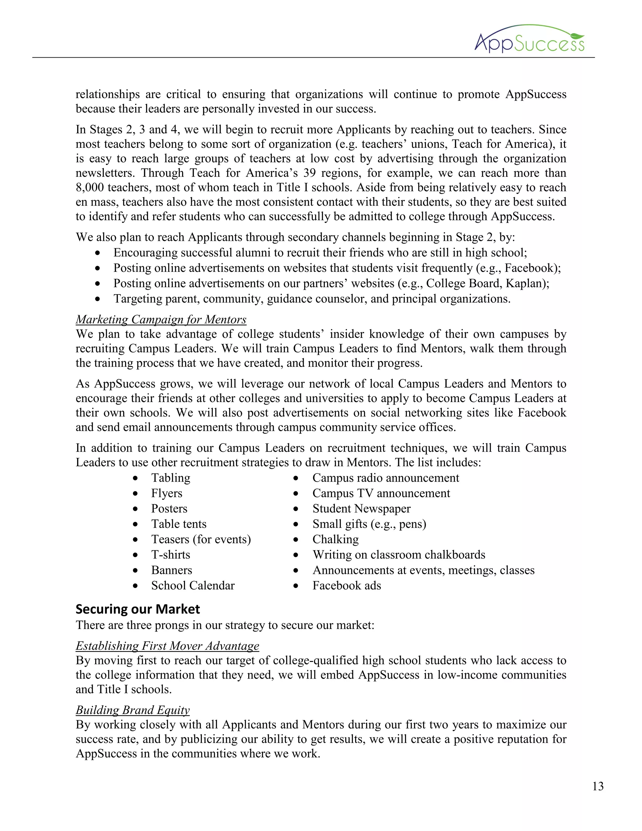 Se track appsuccess-busplan | PDF