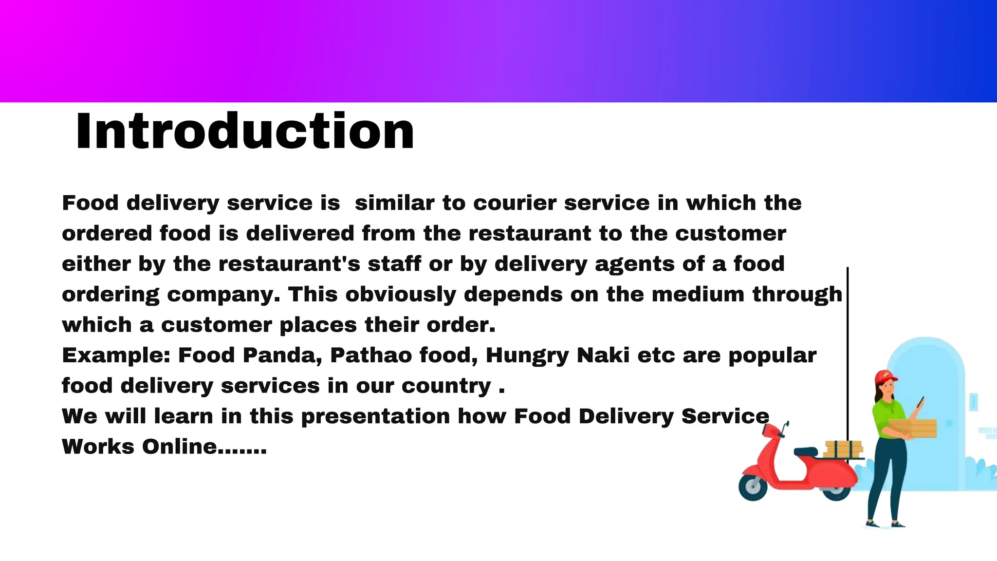 Presentation on Food Delivery Systems | PPTX