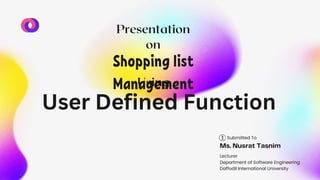 Presentation on Shopping list management Using C language | PPT