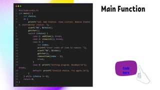 Presentation on Shopping list management Using C language | PPT