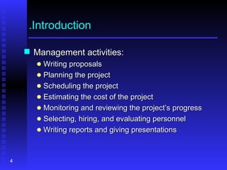 project management in software engineering | PPT