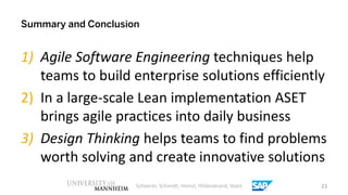 Agile Software Engineering Techniques: The Missing Link in Large-Scale Lean Product Development ...