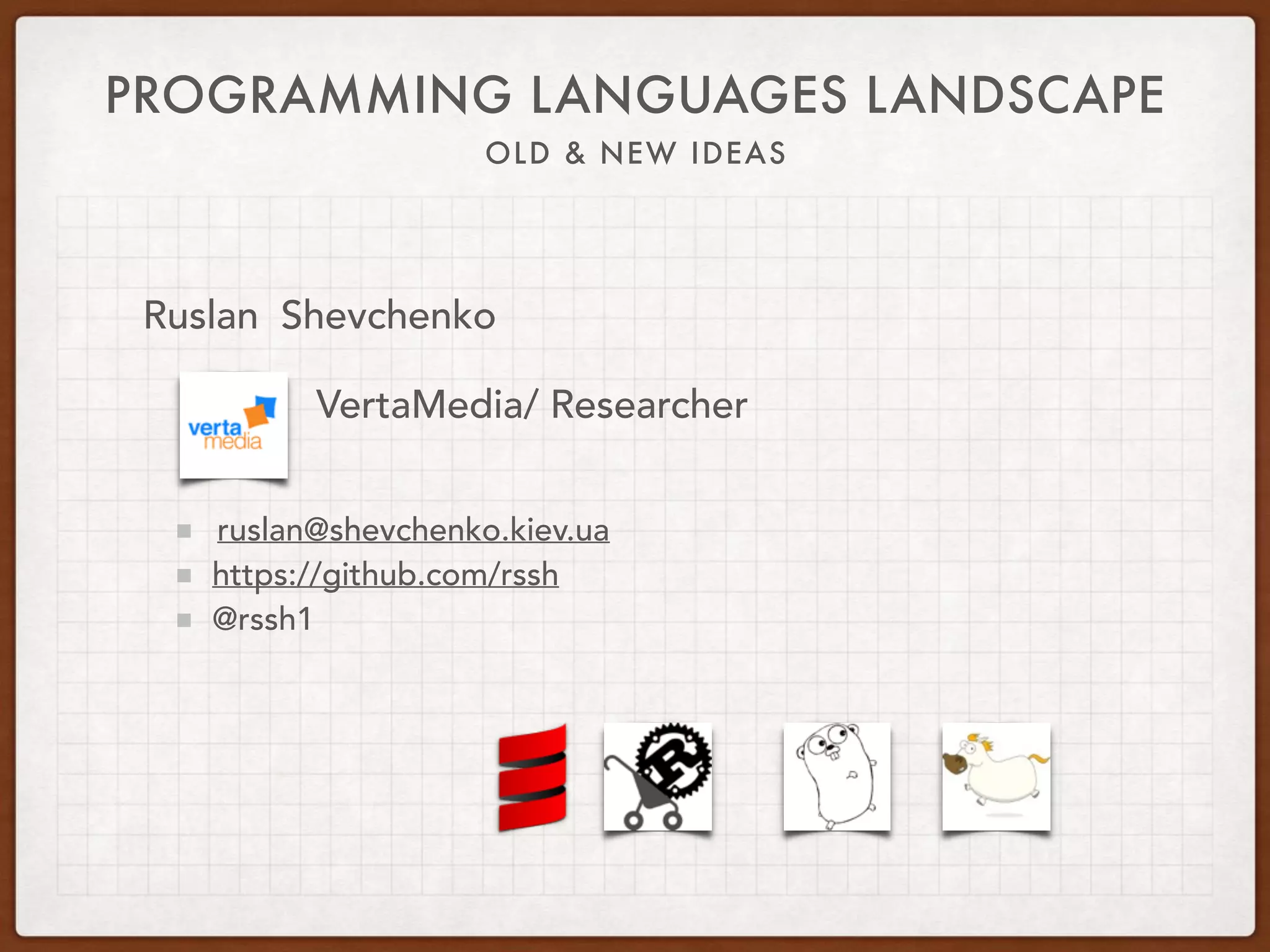 SE 20016 - programming languages landscape. | PPT