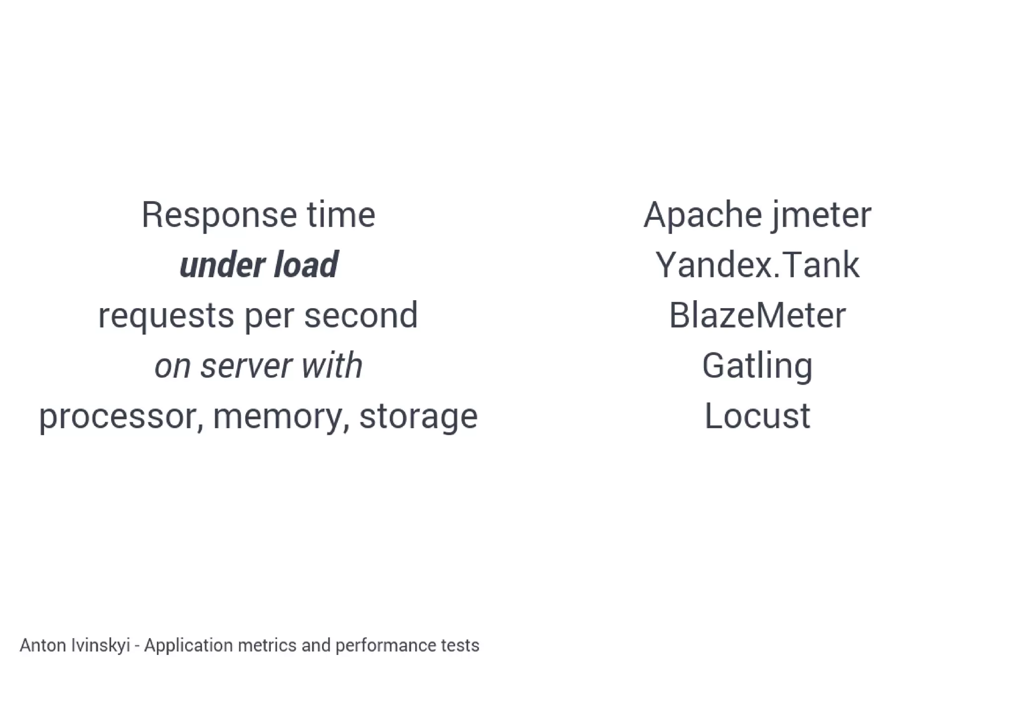 Application metrics and performance tests (Java) | PPT