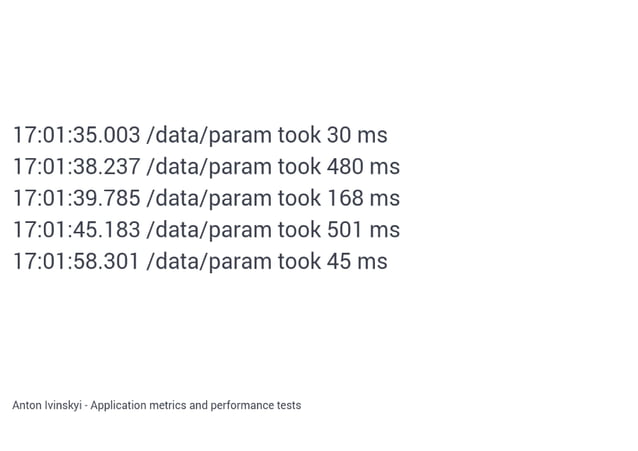 Application metrics and performance tests (Java) | PPT