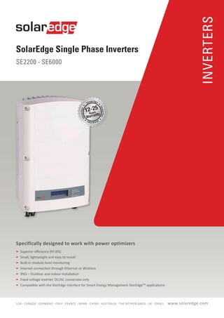 Solar Edge Single Phase Inverters | PDF | Home Appliances | Home & Garden