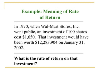 Rate of Return Lesson for Enggin Economy | PPT