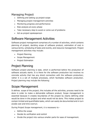 SWE-401 - 3. Software Project Management | PDF