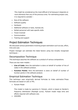 SWE-401 - 3. Software Project Management | PDF