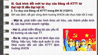 Tư duy của Đảng về Kinh tế thị trường từ Đại hội VI đến Đại hội XI | PPTX
