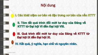 Tư duy của Đảng về Kinh tế thị trường từ Đại hội VI đến Đại hội XI | PPTX