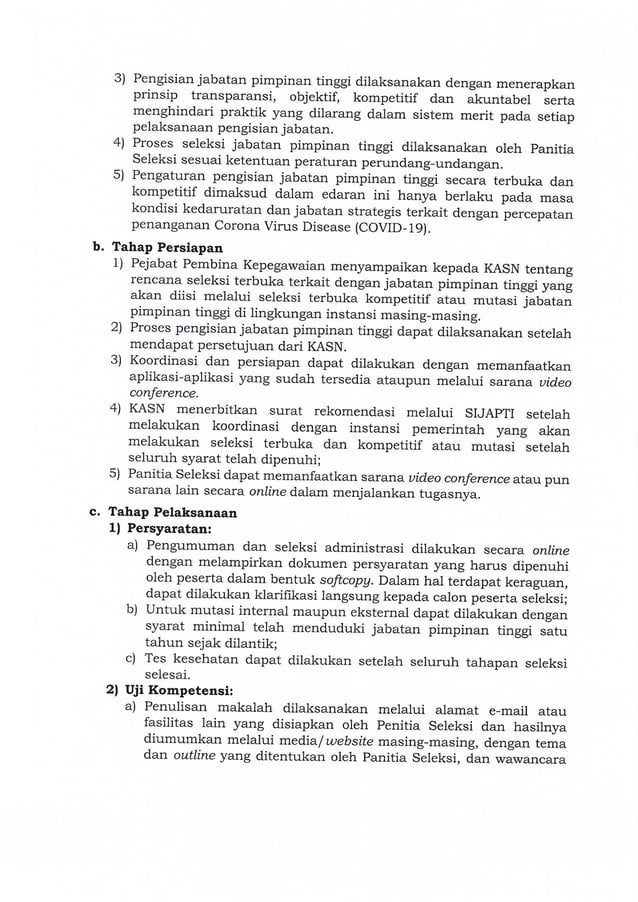 Se Menpan RB No 52 tahun 2020 tentang pelaksanaan pengisian jpt | PDF