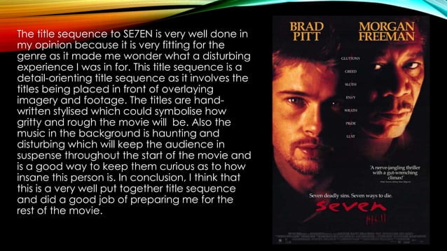 Se7en title analysis | PPT