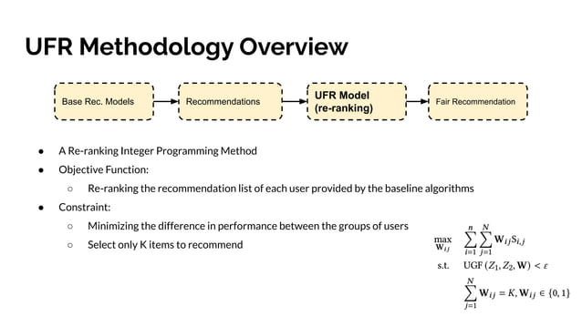 Experiments on Generalizability of User-Oriented Fairness in Recommender Systems | PPT