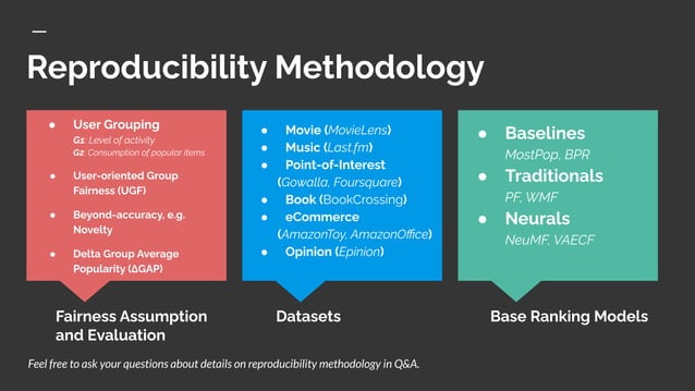 Experiments on Generalizability of User-Oriented Fairness in Recommender Systems | PPT