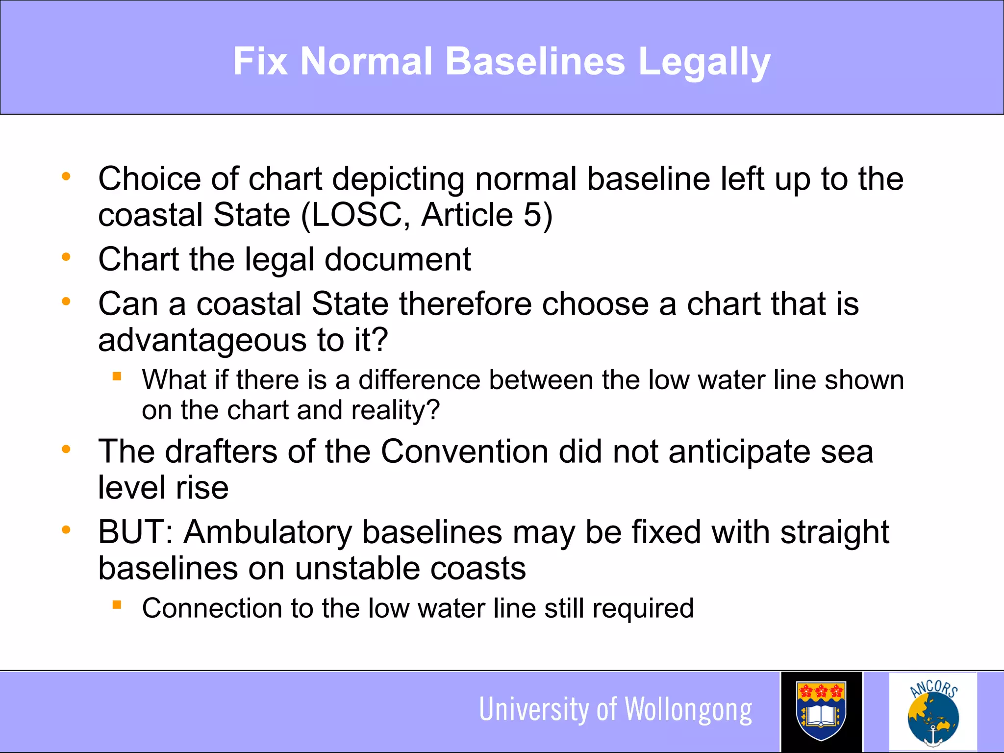 Sea Level Rise and Shifting Maritime Jurisdictional Limits (IWC5 ...