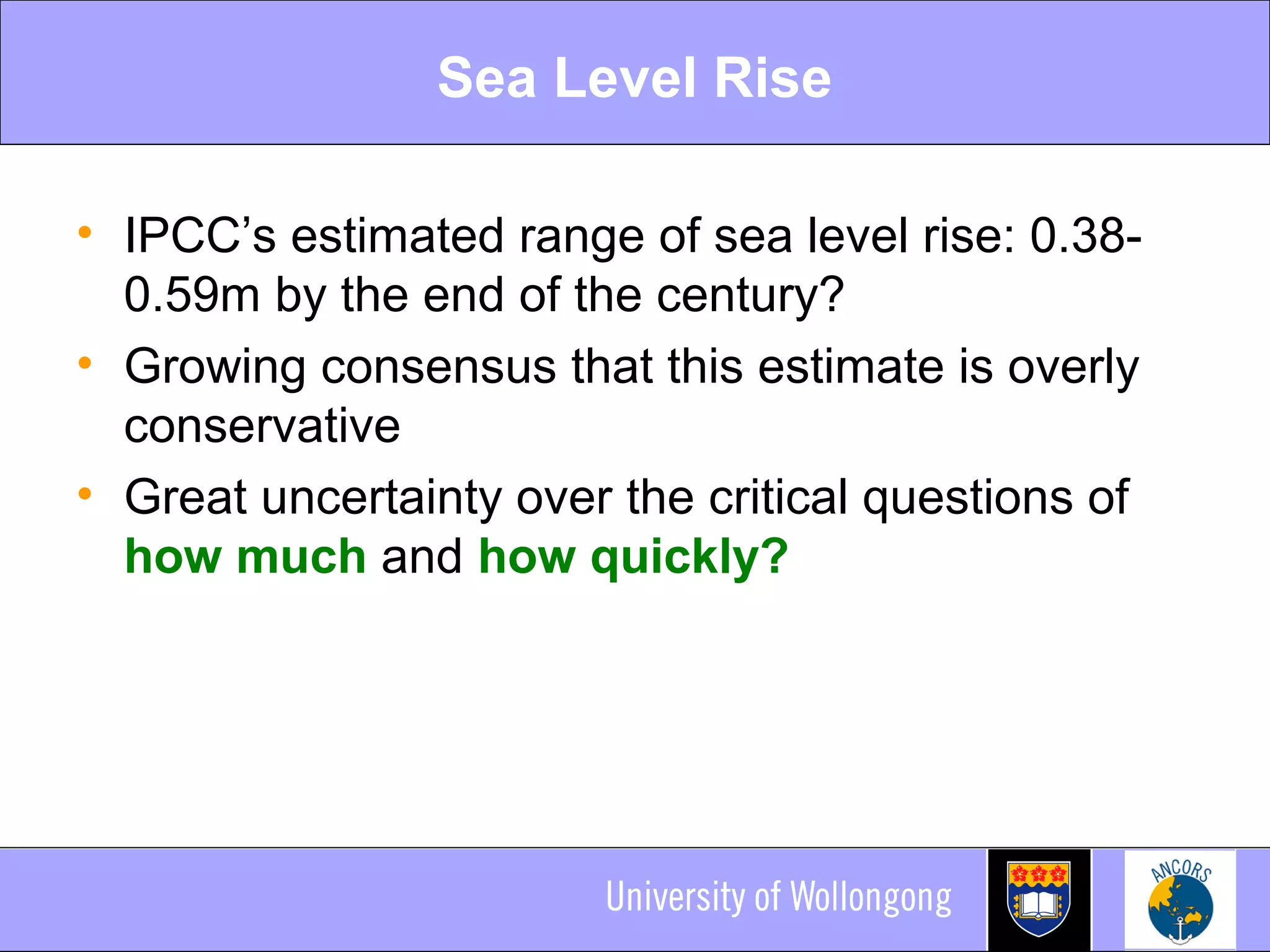 Sea Level Rise and Shifting Maritime Jurisdictional Limits (IWC5 Presentation) | PPT
