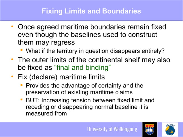 Sea Level Rise and Shifting Maritime Jurisdictional Limits (IWC5 Presentation) | PPT