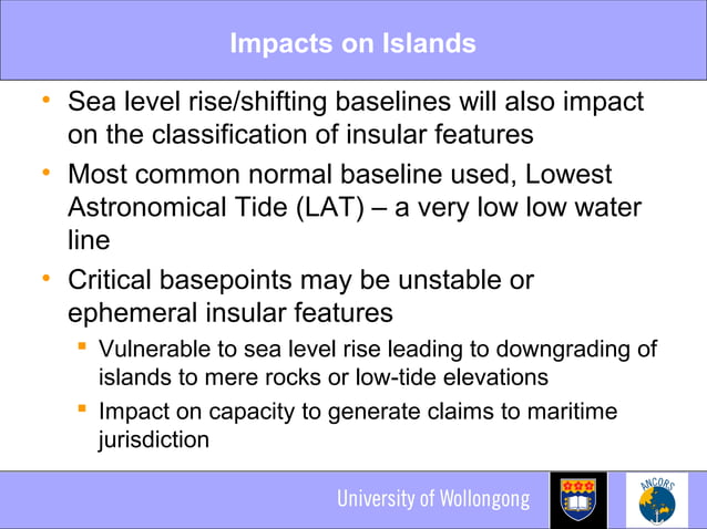 Sea Level Rise and Shifting Maritime Jurisdictional Limits (IWC5 Presentation) | PPT