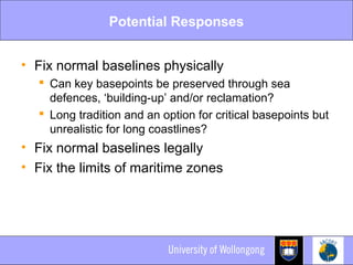 Sea Level Rise and Shifting Maritime Jurisdictional Limits (IWC5 Presentation) | PPT