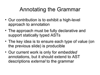 An Annotation Framework for Statically-Typed Syntax Trees | PPT