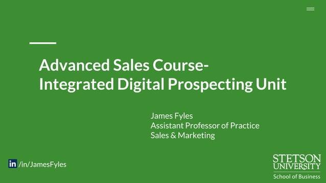 Digital Prospecting for an Advanced Sales Course (Undergraduate) | PDF