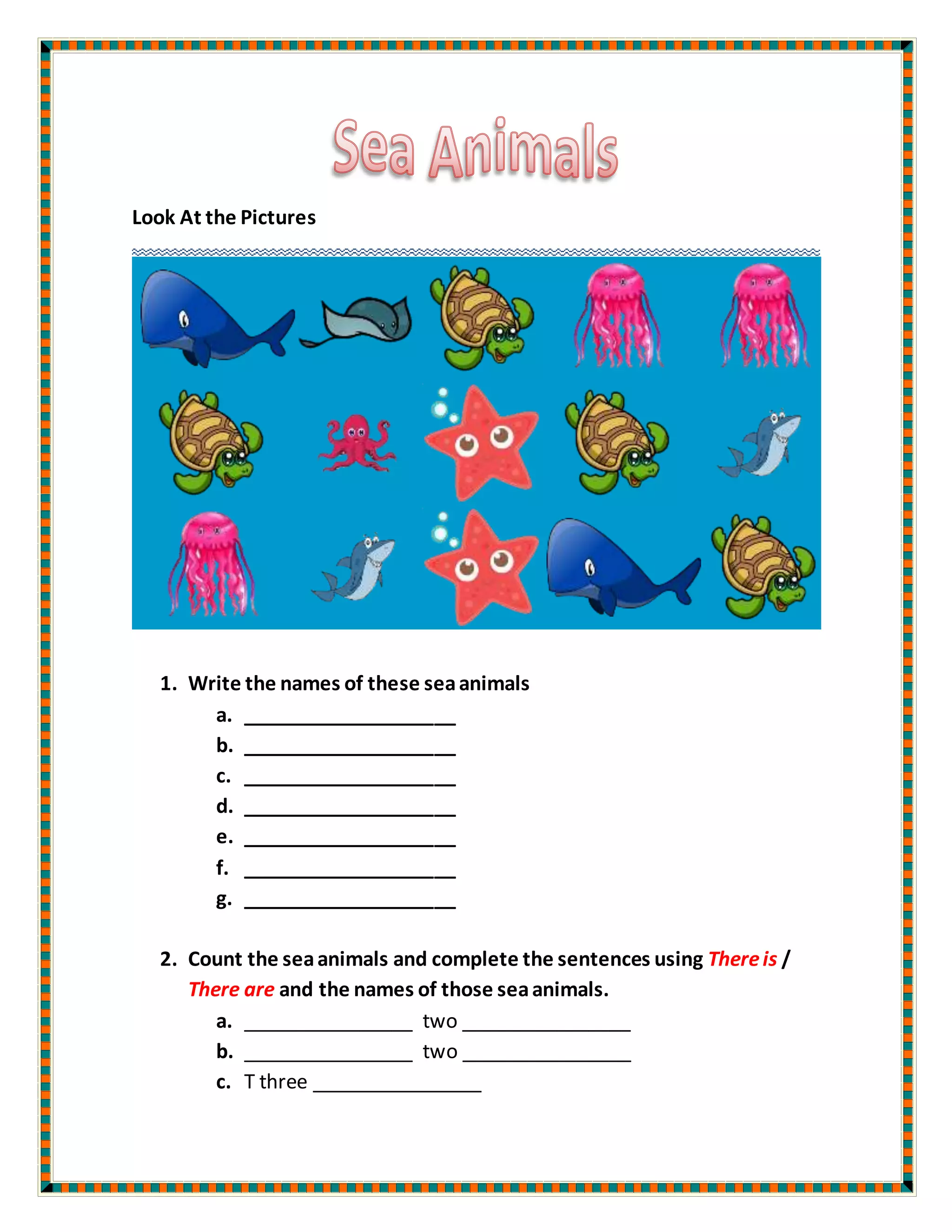Sea animals | DOCX