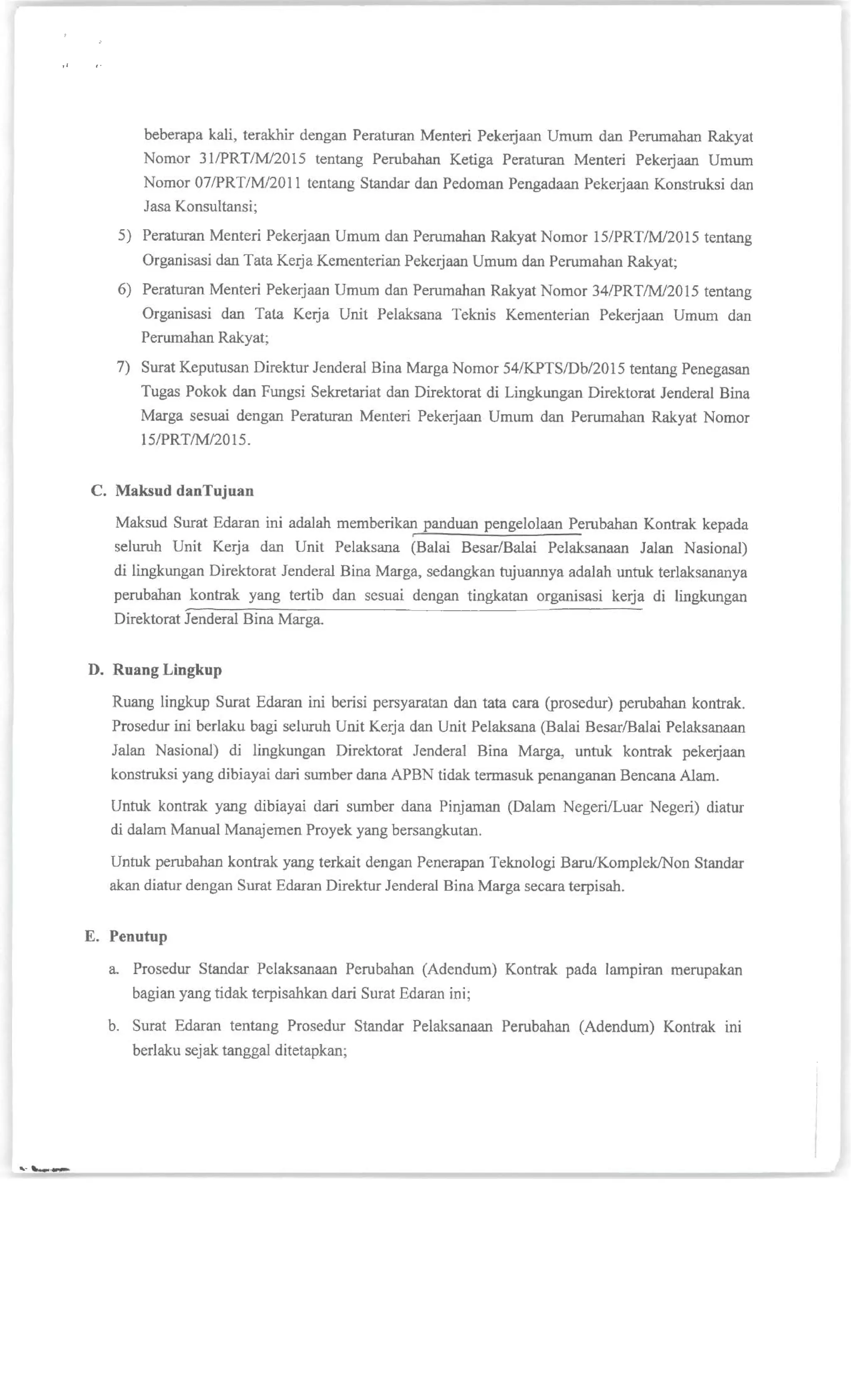 Surat Edaran add kontrak 02 2016 ttg prosedur standar pelaksanaan ...