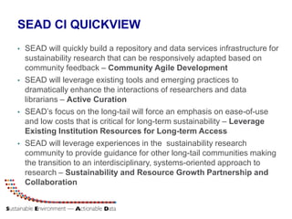 SEAD: Sustainable Environment-Actionable Data - Robert McDonald ...