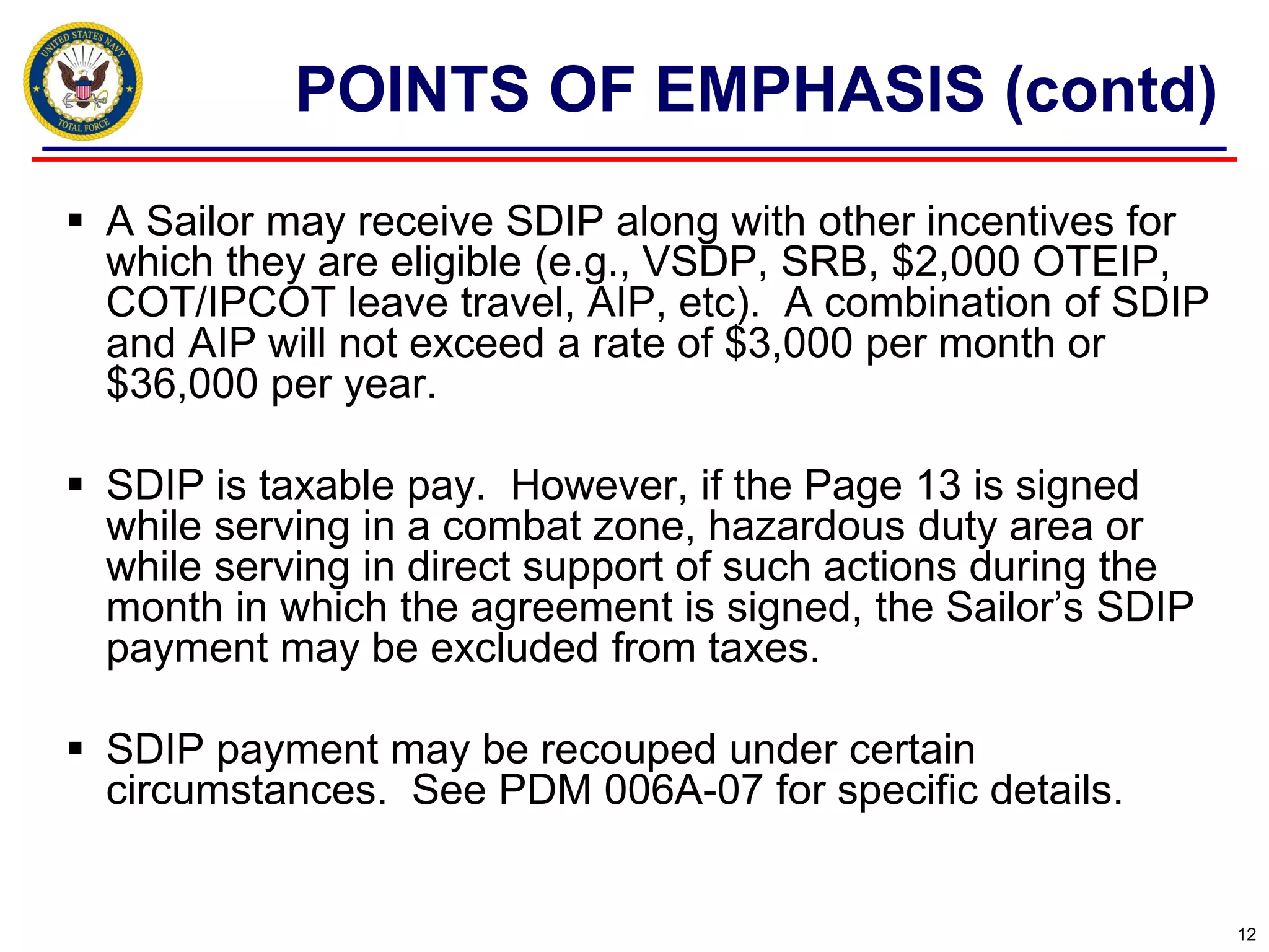 Sea duty incentive pay by joseph ferdinand | PDF
