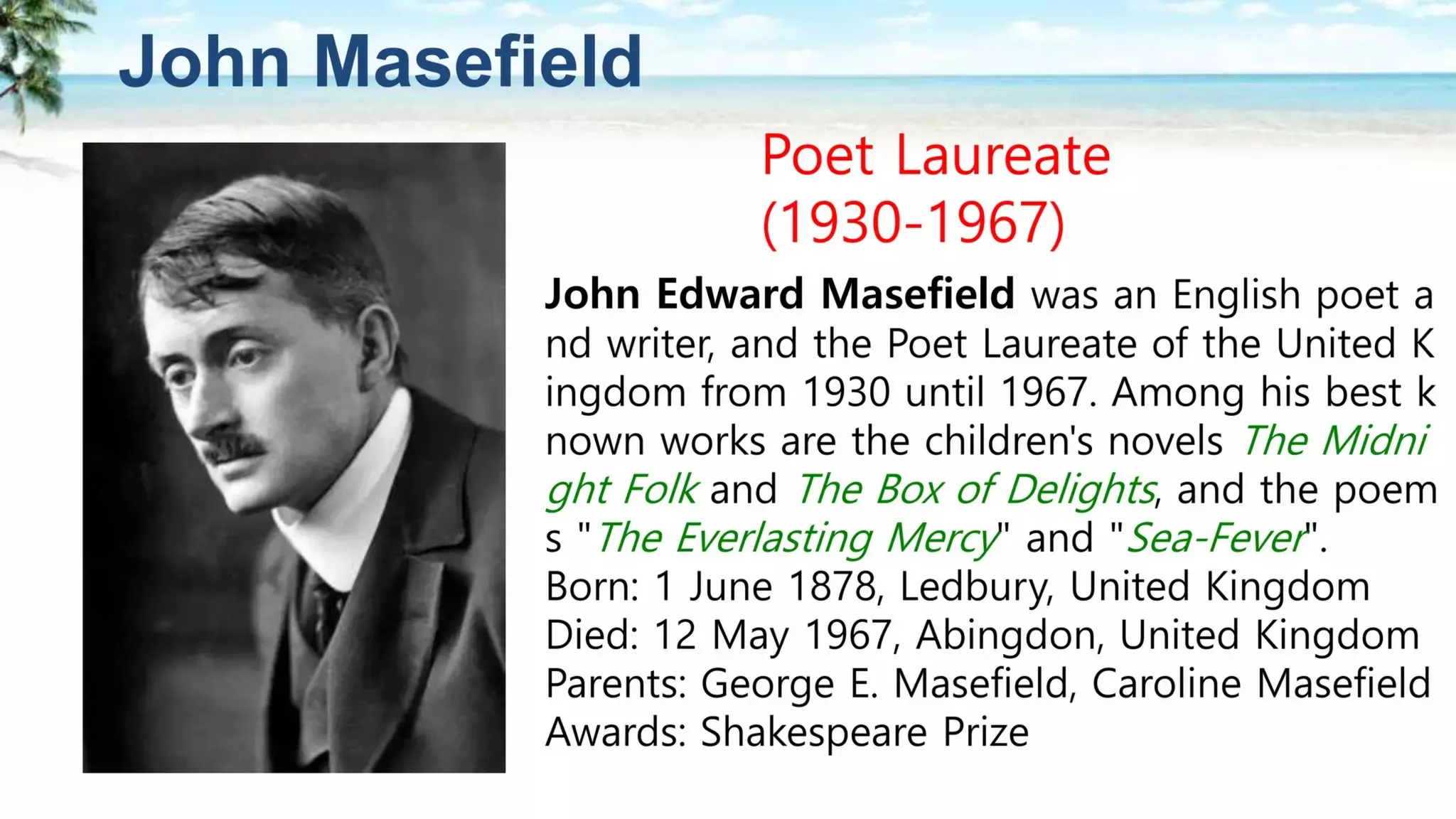 Sea fever.pptx A poem by John Masefield | PPT