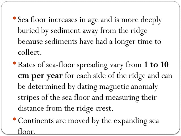 Topic/ Lesson for sea floor spreading and the explanation | PPTX