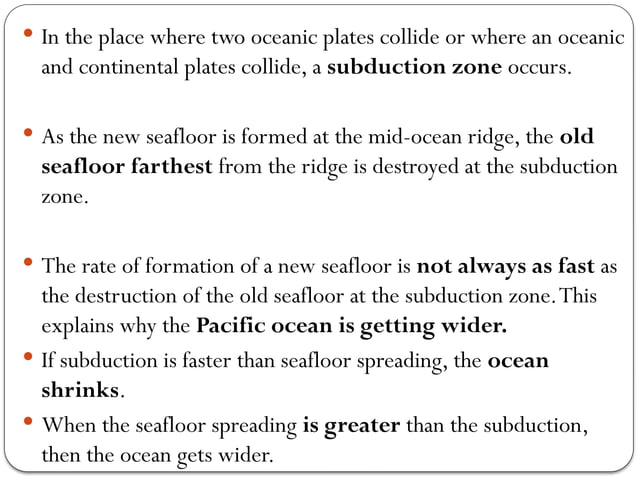 Topic/ Lesson for sea floor spreading and the explanation | PPTX