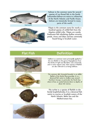 Types of Seafoods - TLE 10 | DOCX
