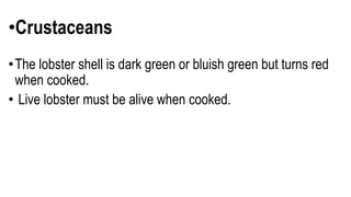 all about seafood and other related topics in TLE | PPTX