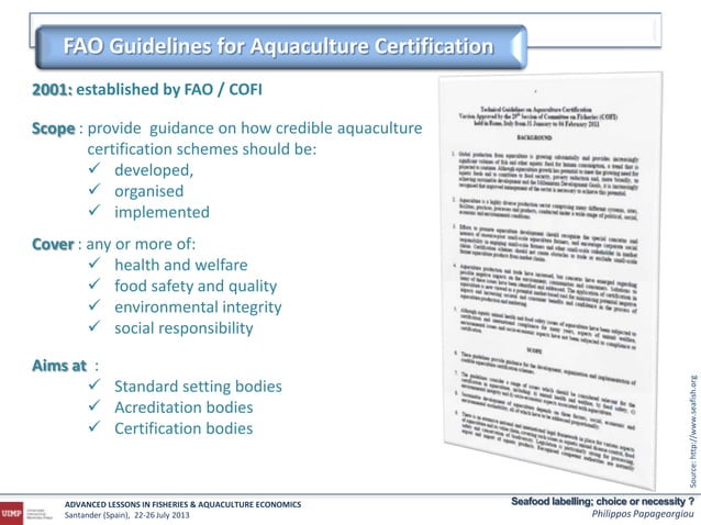 Seafood labelling; choice or necessity | PPT