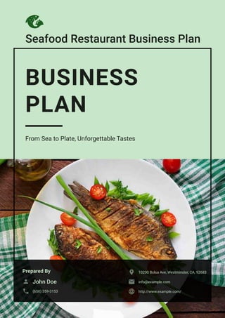 Seafood Restaurant Business Plan Example | PDF