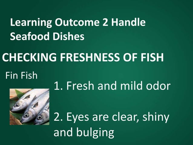 T.L.E. GRADE 10 COOKERY LESSONS | PPTX | Fish and Aquariums | Pets