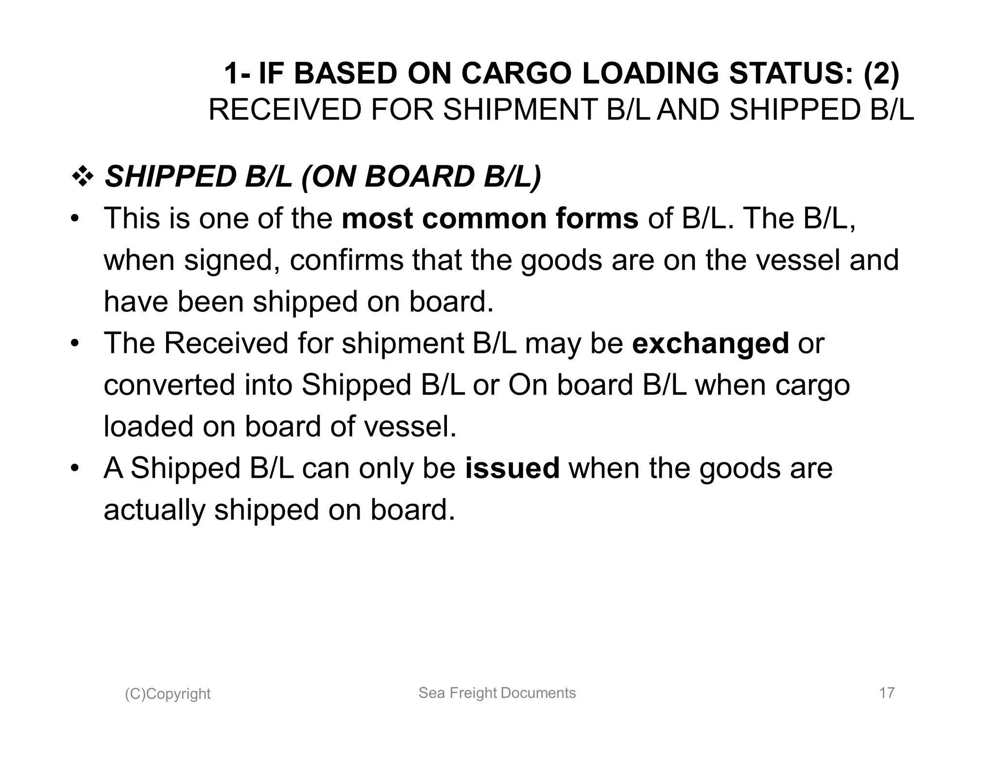 SEA FREIGHT DOCUMENTS (Sea Docs) (f) | PDF