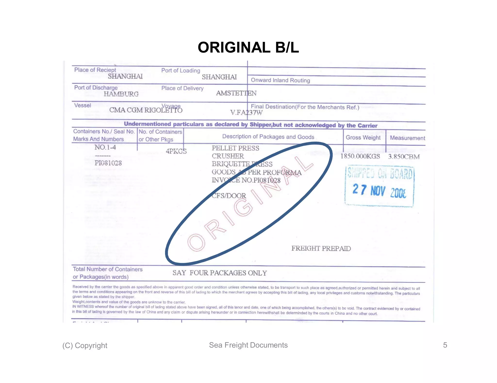 SEA FREIGHT DOCUMENTS (Sea Docs) (f) | PDF