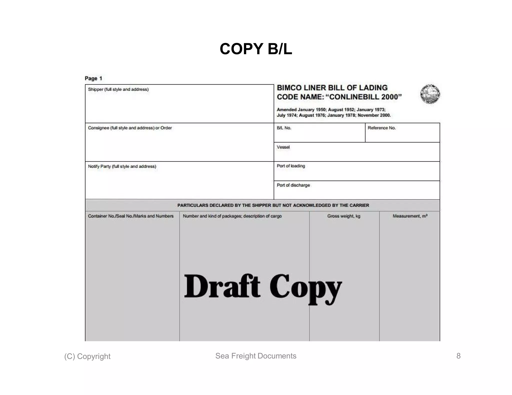 SEA FREIGHT DOCUMENTS (Sea Docs) (f) | PDF