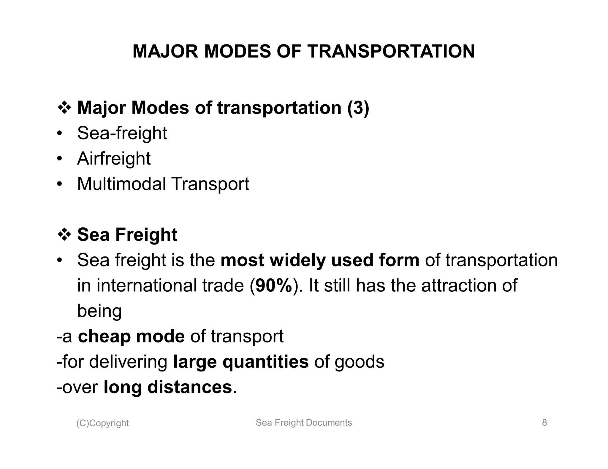 SEA FREIGHT DOCUMENTS (Sea Docs) (f) | PDF