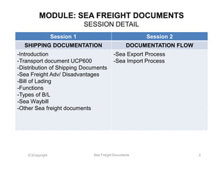 SEA FREIGHT DOCUMENTS (Sea Docs) (f) | PDF