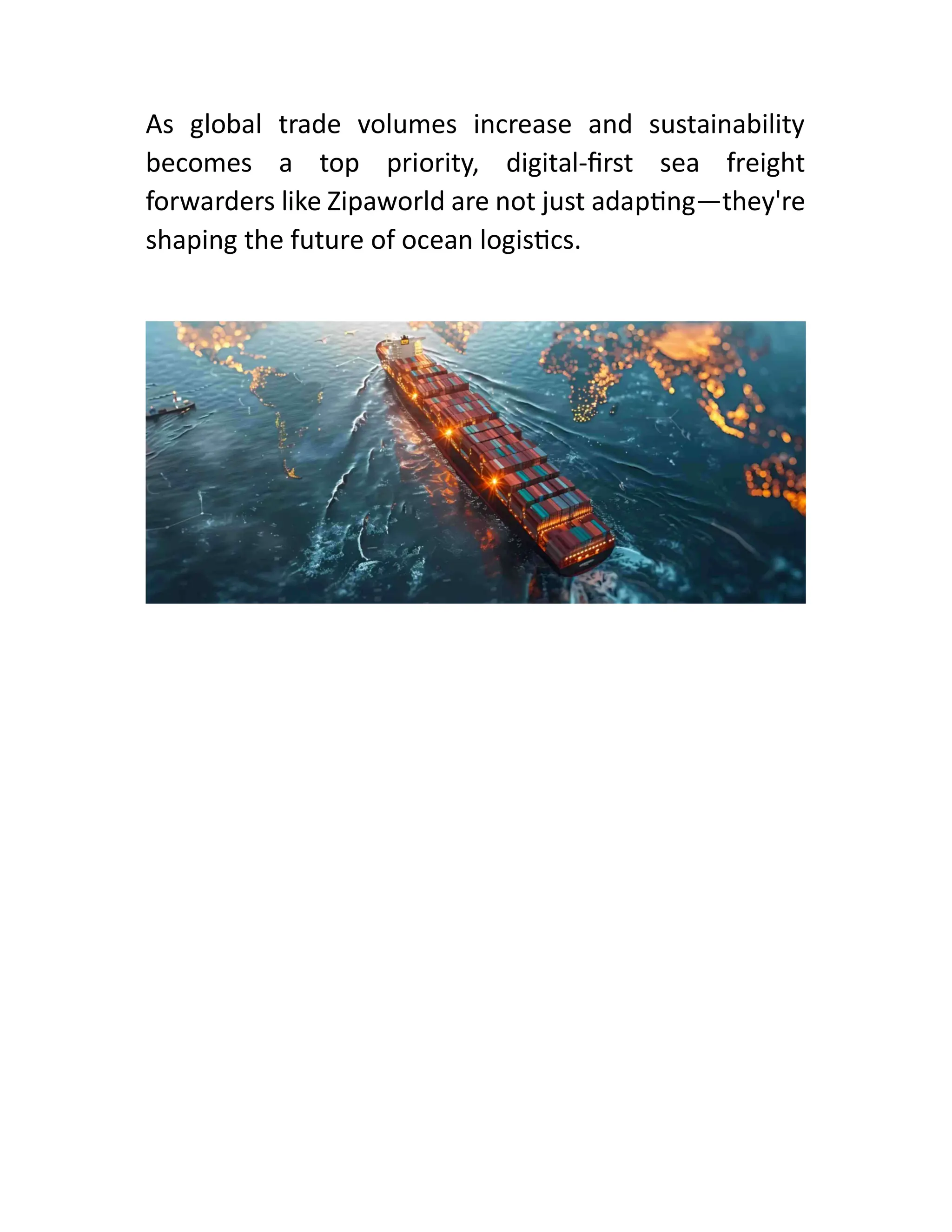 Sea Freight Forwarders: Navigating the Future of Ocean Logistics | PDF