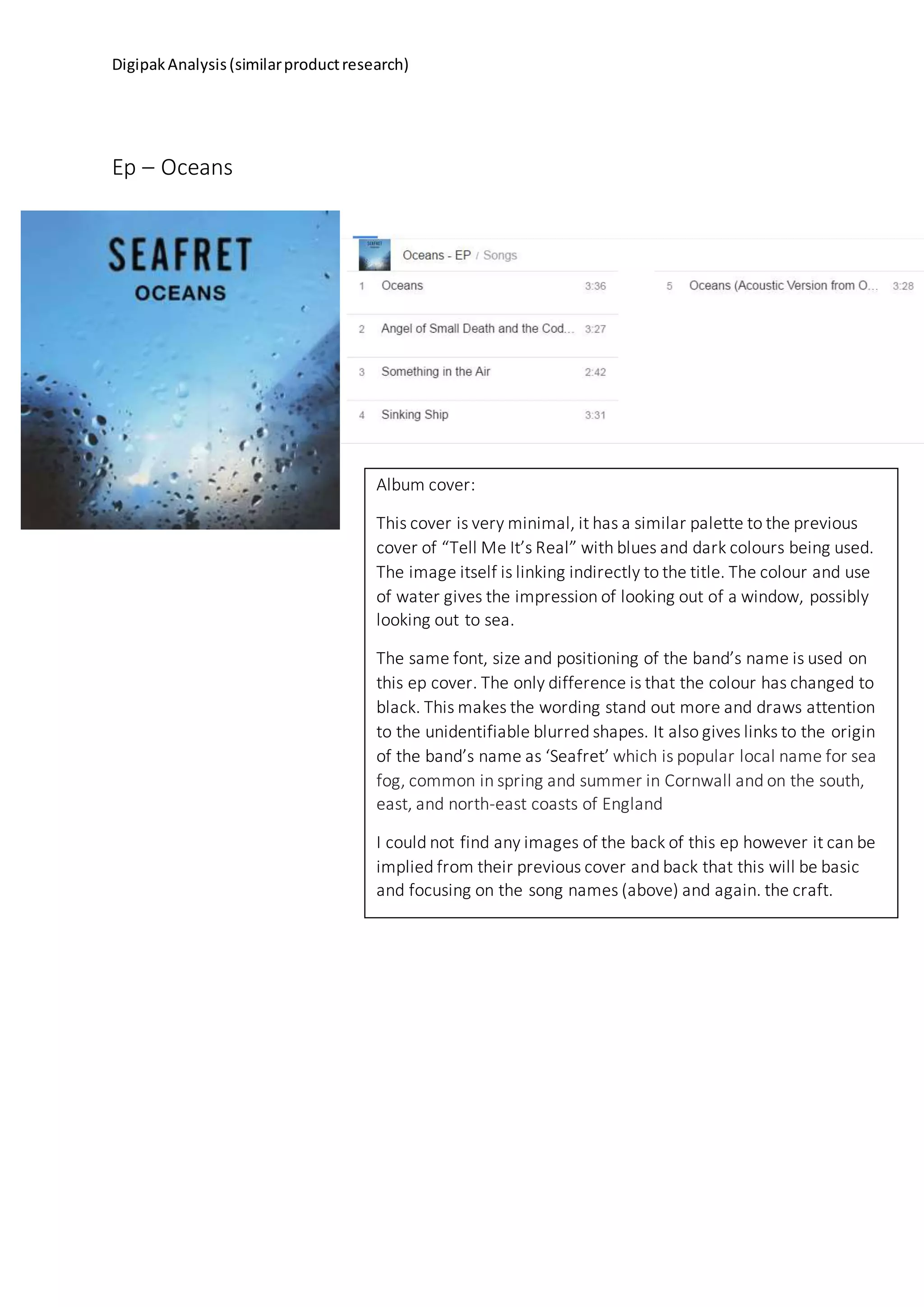 Seafret album cover | DOCX