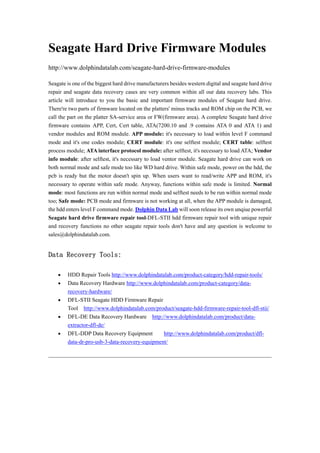 Seagate hard drive firmware modules | PDF